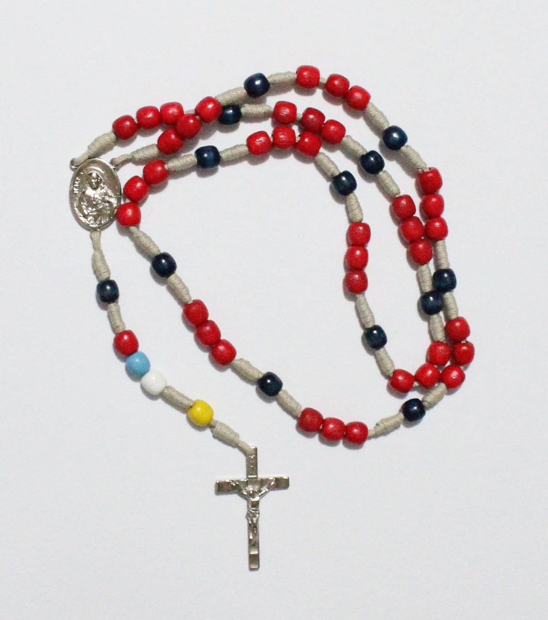Chaplet the Holy Souls in Purgatory on Cord Rosary Made of Wood on Cord ...