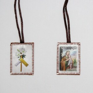 Scapular of Saint Joseph the Carpenter Brown Wool Cord With Symbol ...