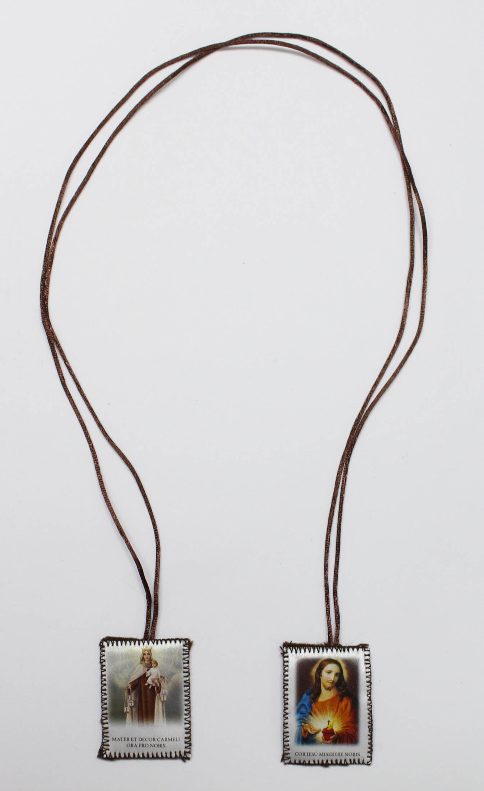 Brown Scapular Our Lady of Mt.carmel & Sacred Heart of Jesus - Etsy
