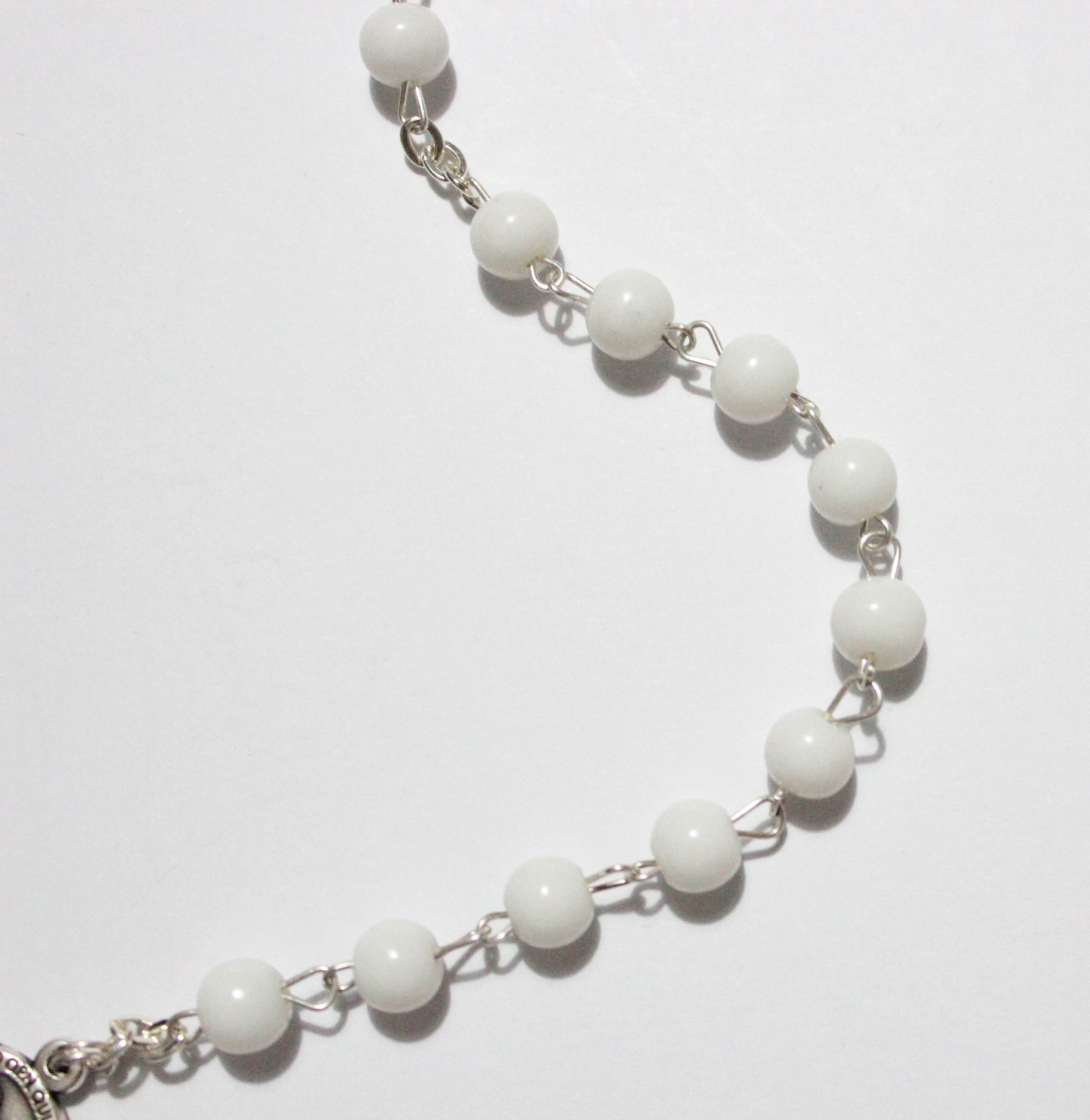 Chaplet of Jesus Divine Mercy Glass Beads on Chain, Divine Mercy ...