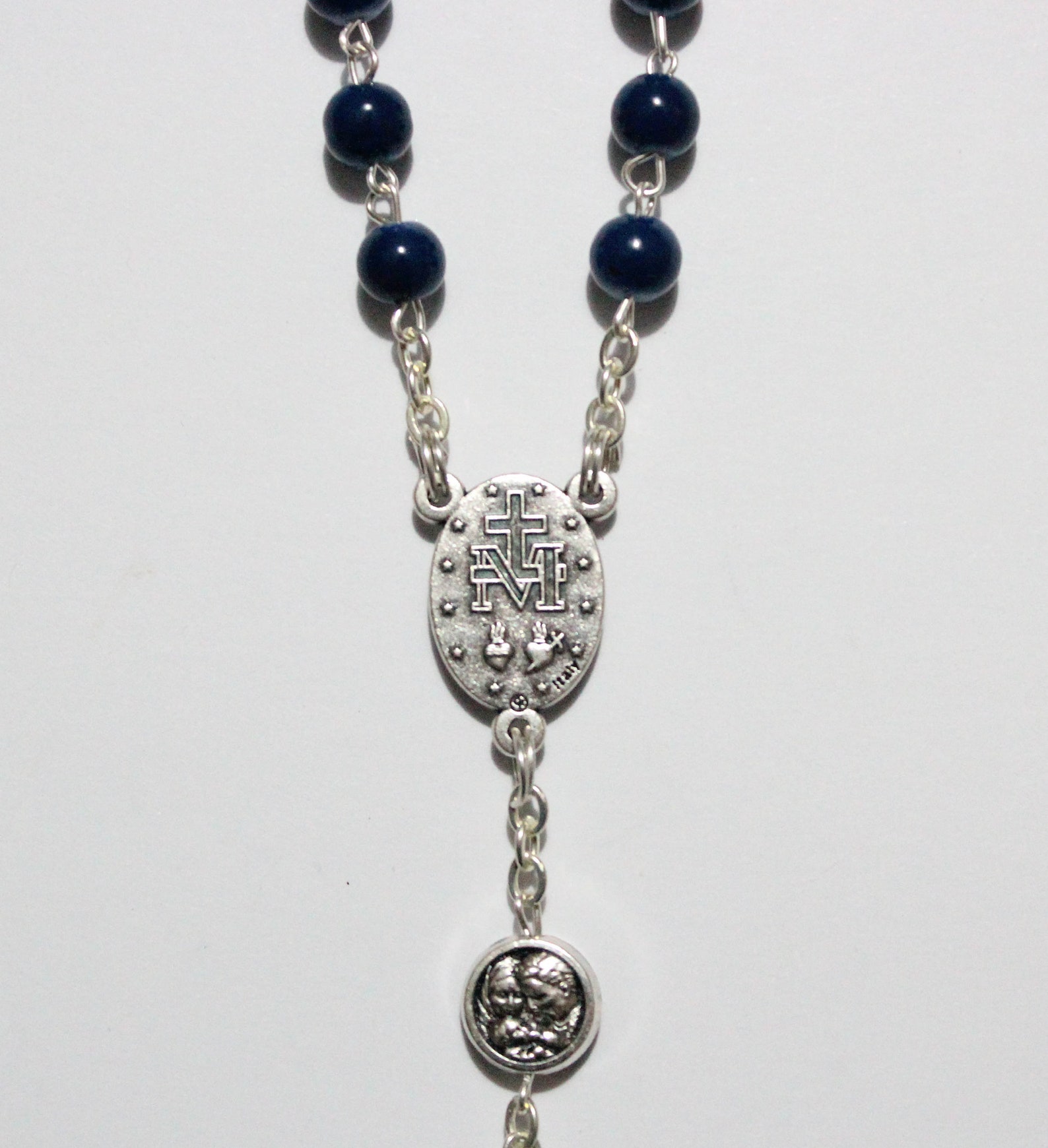 Chaplet of St. Joseph Rosary of Saint Joseph Blue Glass Beads | Etsy