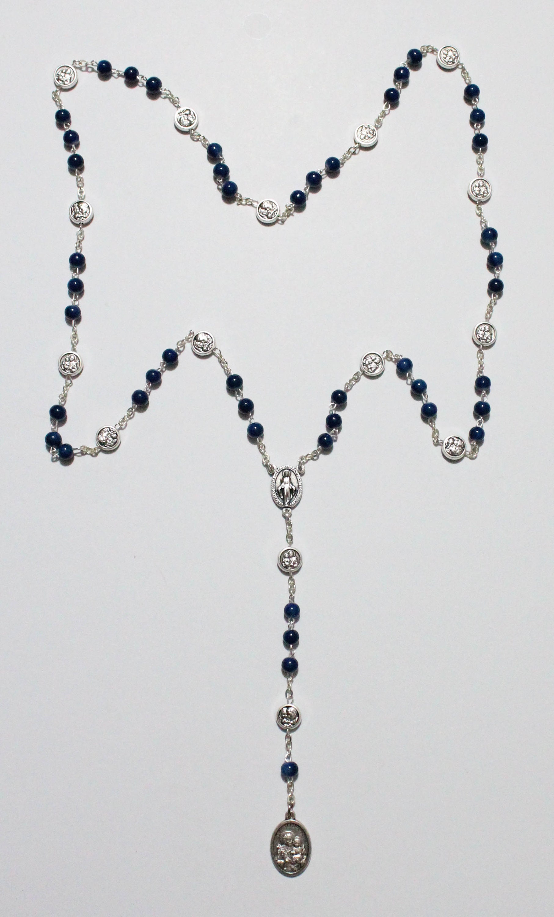 Chaplet of St. Joseph Rosary of Saint Joseph Blue Glass Beads - Etsy