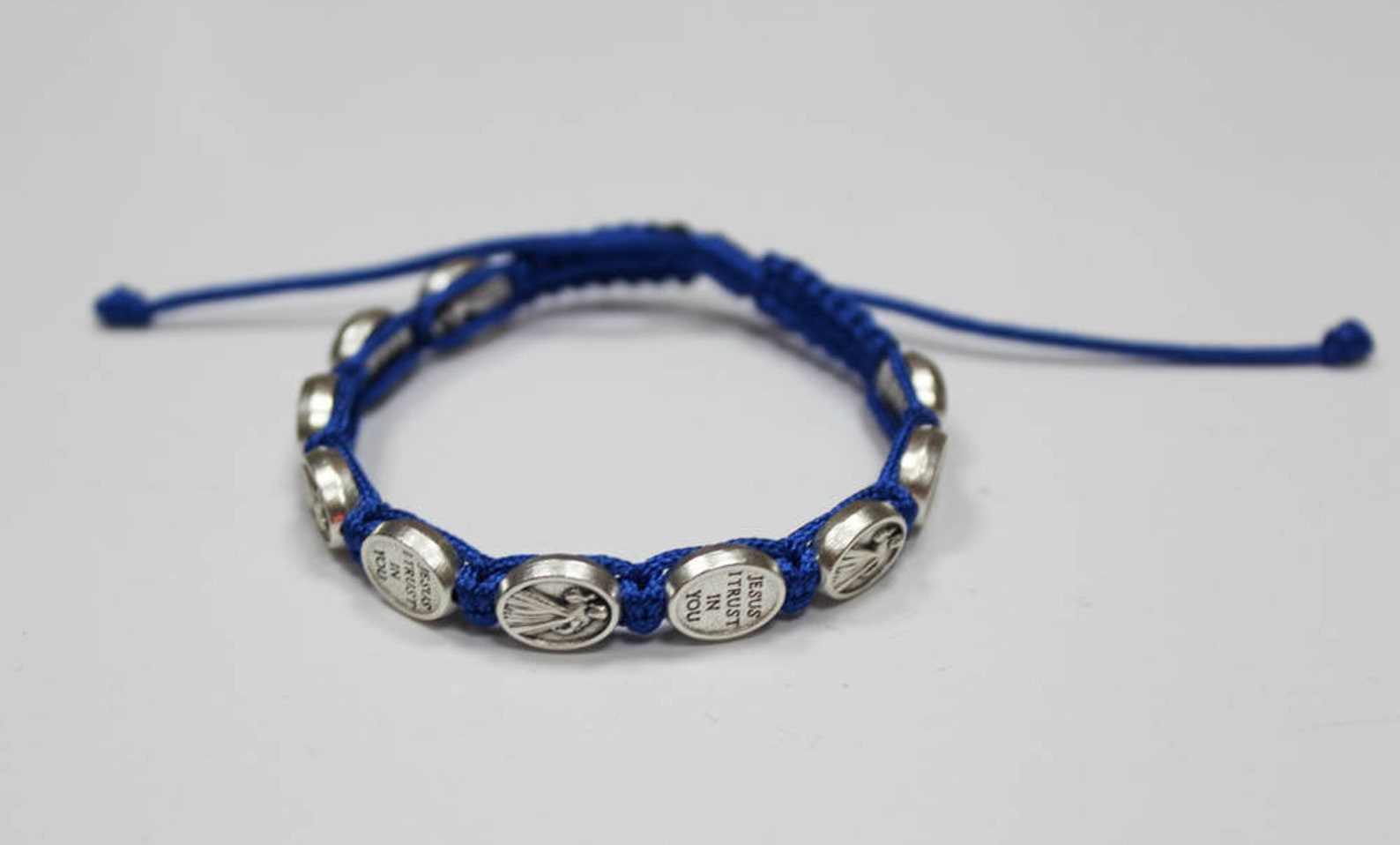 Divine Mercy Bracelet and Jesus I Trust In you on Blue Cord | Etsy