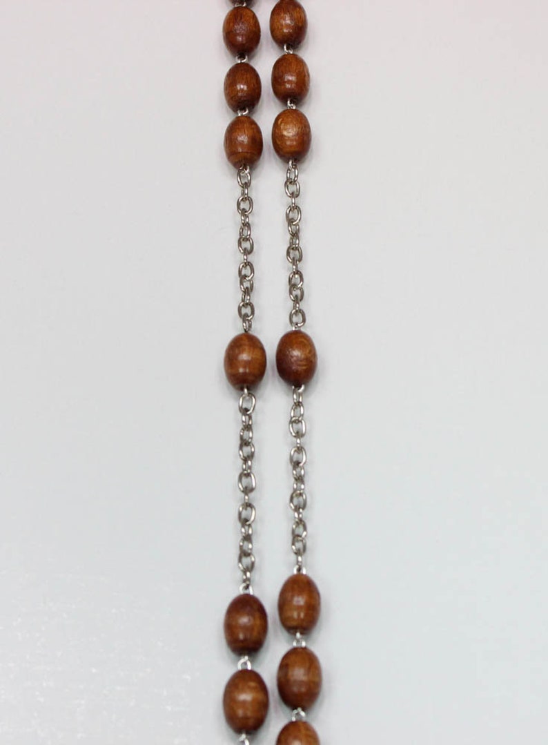 Franciscan Crown Rosary 7 Decade Wood Beads on Chain St - Etsy