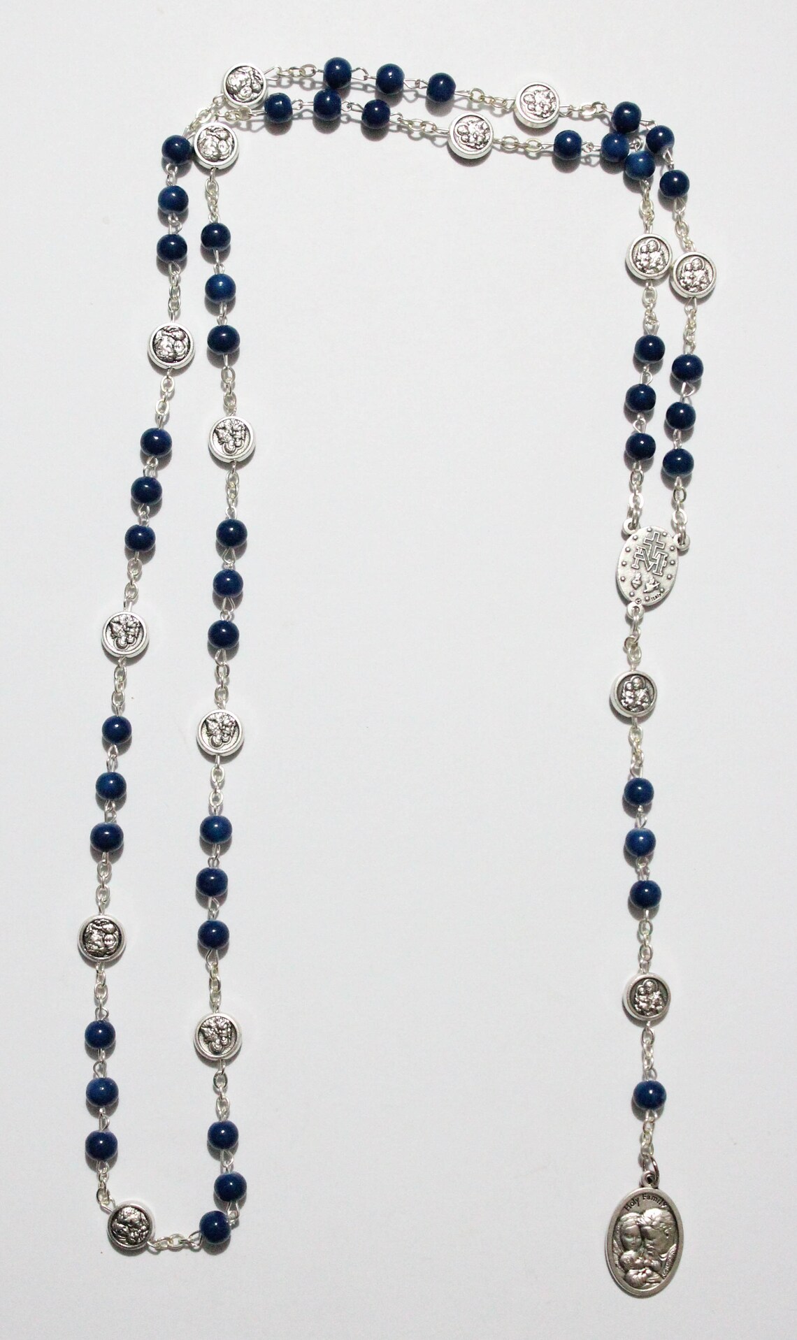 Chaplet of St. Joseph Rosary of Saint Joseph Blue Glass Beads | Etsy