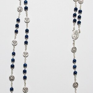 Chaplet of St. Joseph, Rosary of Saint Joseph Blue Glass Beads on Chain ...