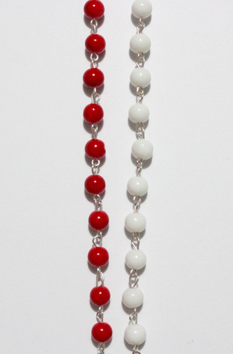 Chaplet of Jesus Divine Mercy Glass Beads on Chain, Divine Mercy ...