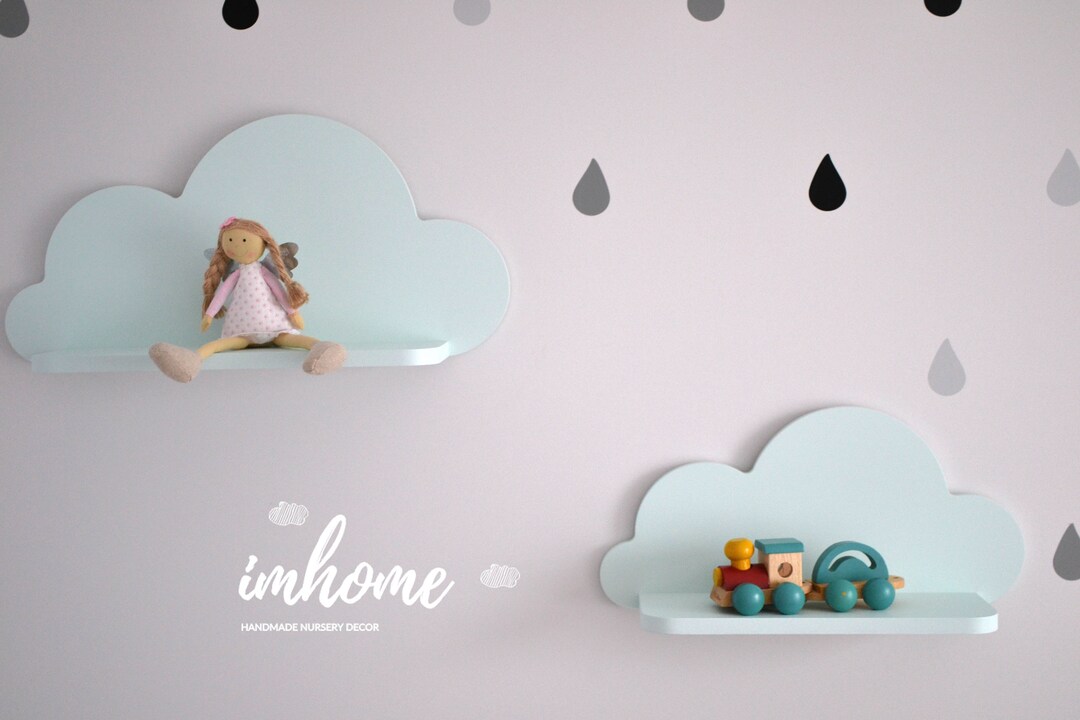 Set of 2 Cloud Shelf, Nursery Room Decor, Kids Room Decor, Nursery Wall ...