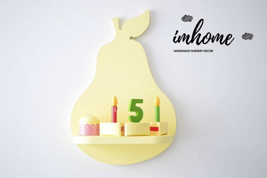 Shelf for Baby Nursery, Pear Shelf, Kids Room, Wall Decorations ...