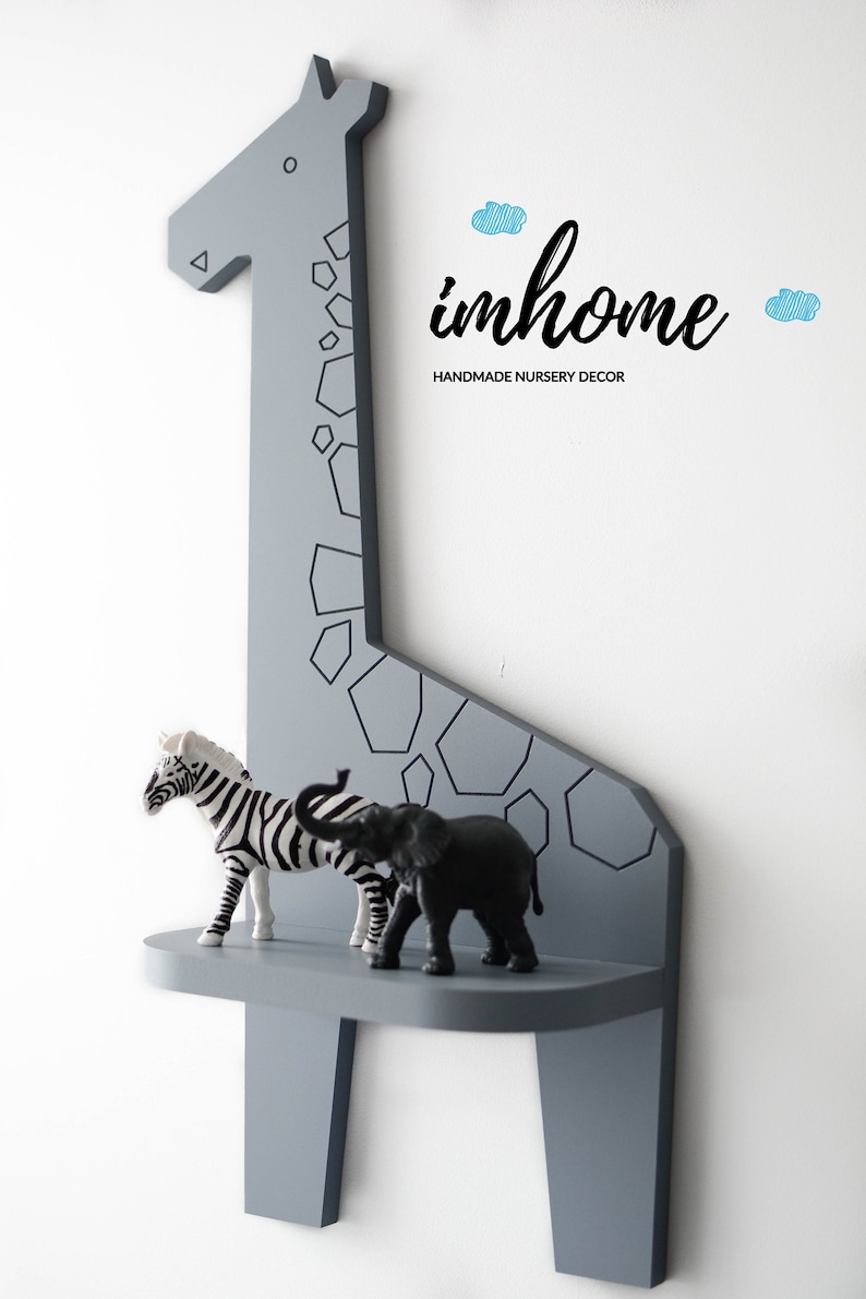 Giraffe Shelf Animal Shelves Wooden Giraffe Wooden Shelf - Etsy