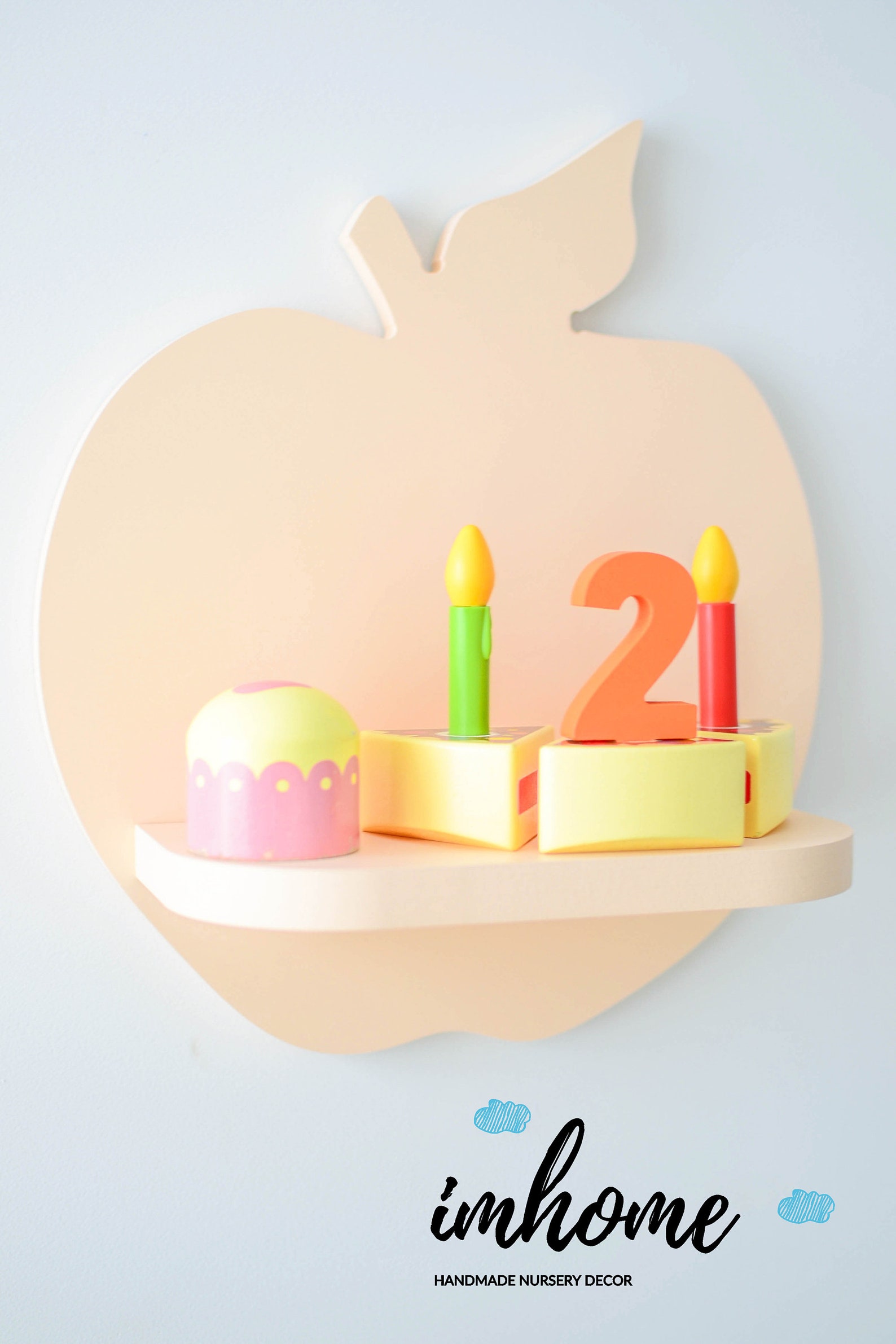 Shelf For Baby Nursery Apple shelf Kids Room Wall | Etsy