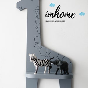 Giraffe Shelf Animal Shelves Wooden Giraffe Wooden Shelf - Etsy