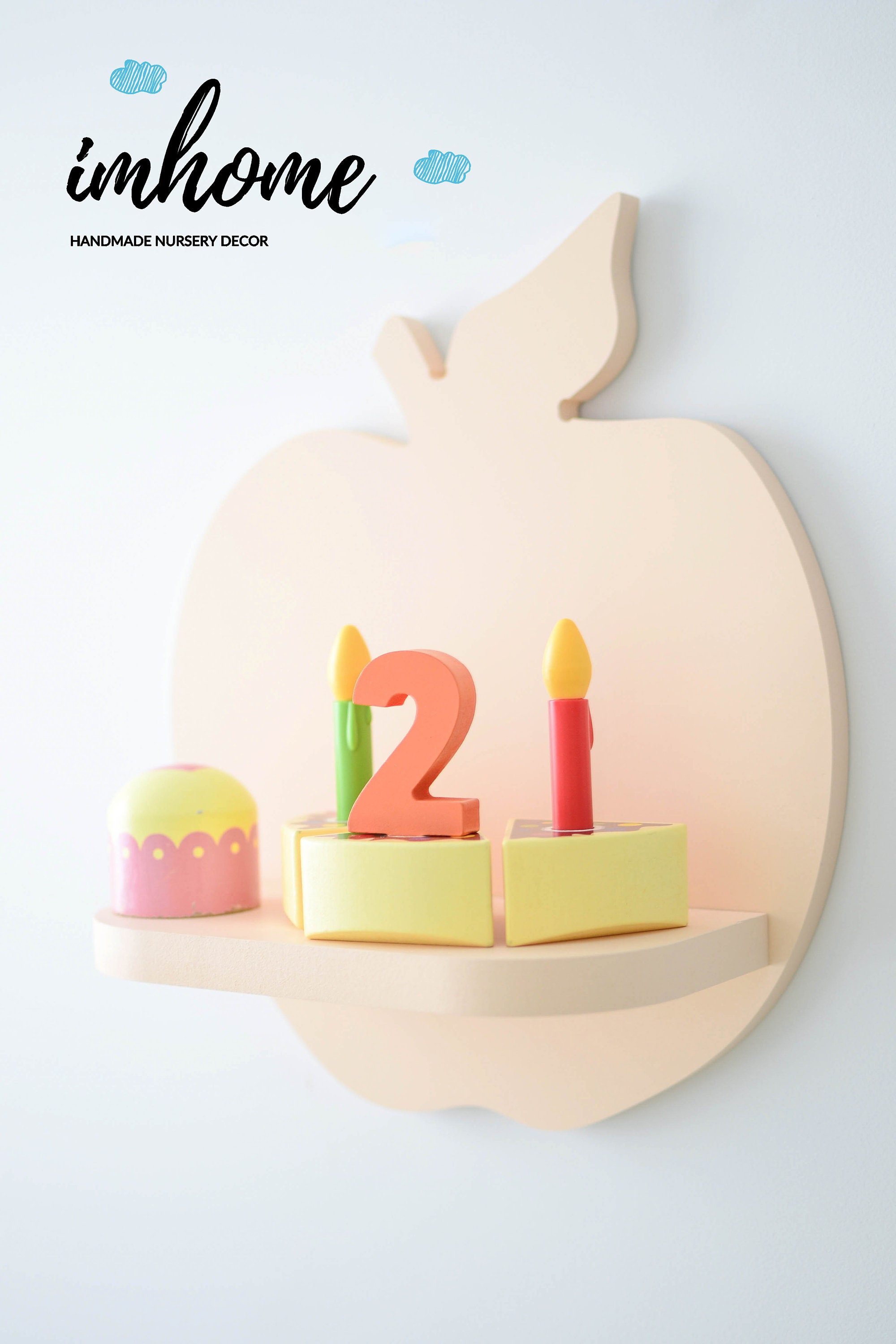 Shelf For Baby Nursery Apple shelf Kids Room Wall | Etsy