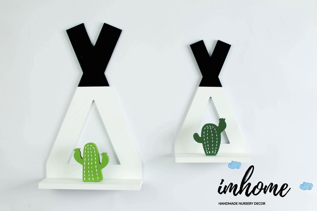 Set of 2 Teepee Shelf, Tipi Shelf, Nuresery Decor, Nursery, Shelf for ...
