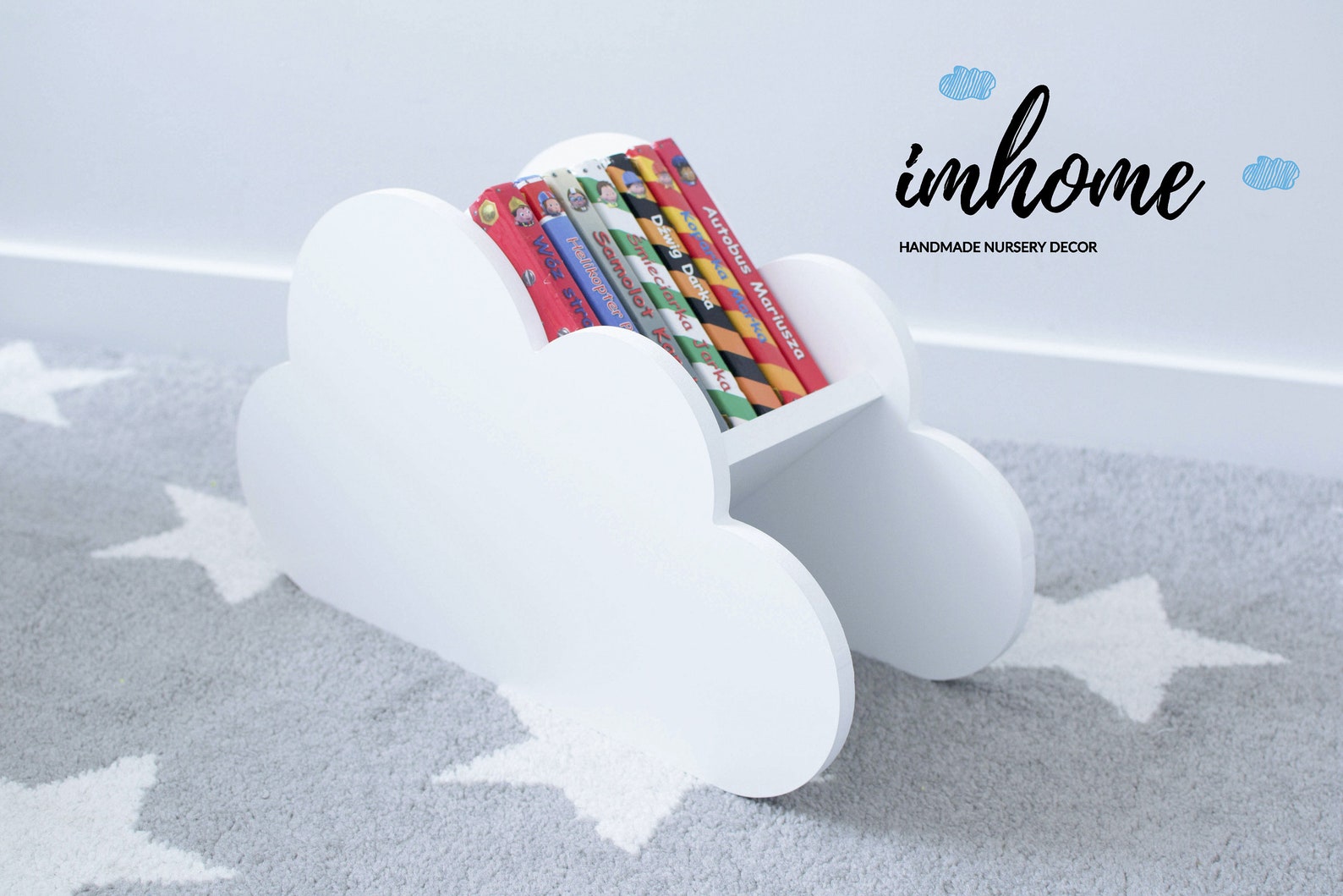 Cloud Bookcase, Children Bookcase, Cloud Book Caddy for Kids, Book ...