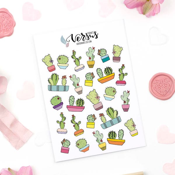 Cactus Stickers - Etsy