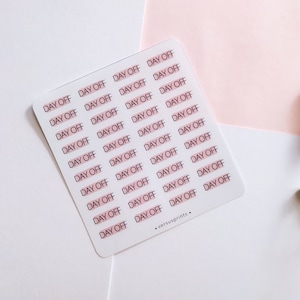 Transparent Day off Stickers, Clear Minimal Planner Stickers, Mini ...