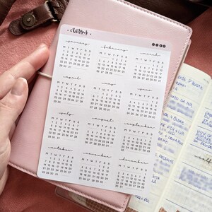 Mini Calendar Stickers Die Cut 2024 Calendar Sunday Start Monday Start ...