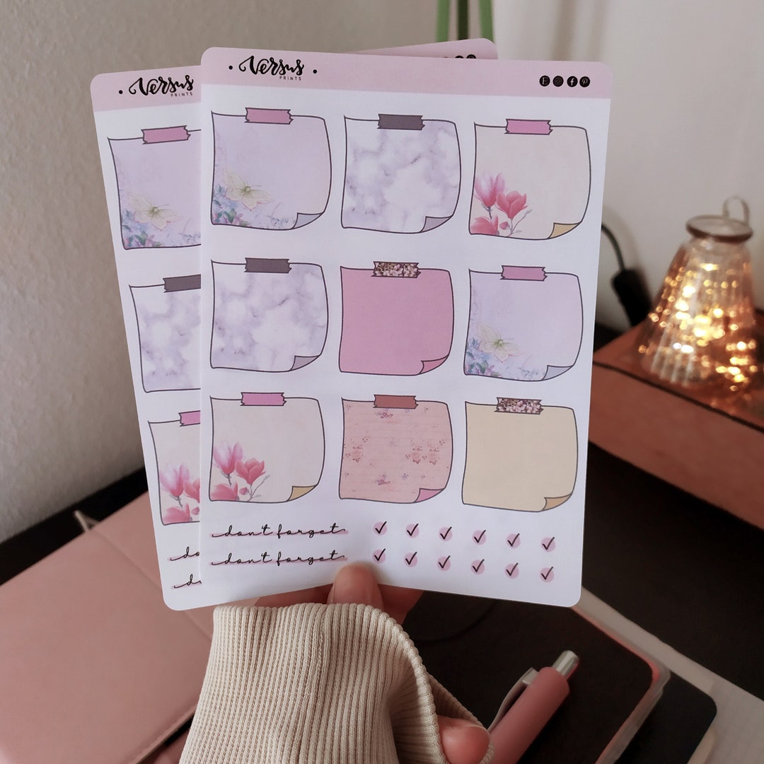 Sticky Notes Stickers, Check Marks Planner Stickers, Reminder Labels ...