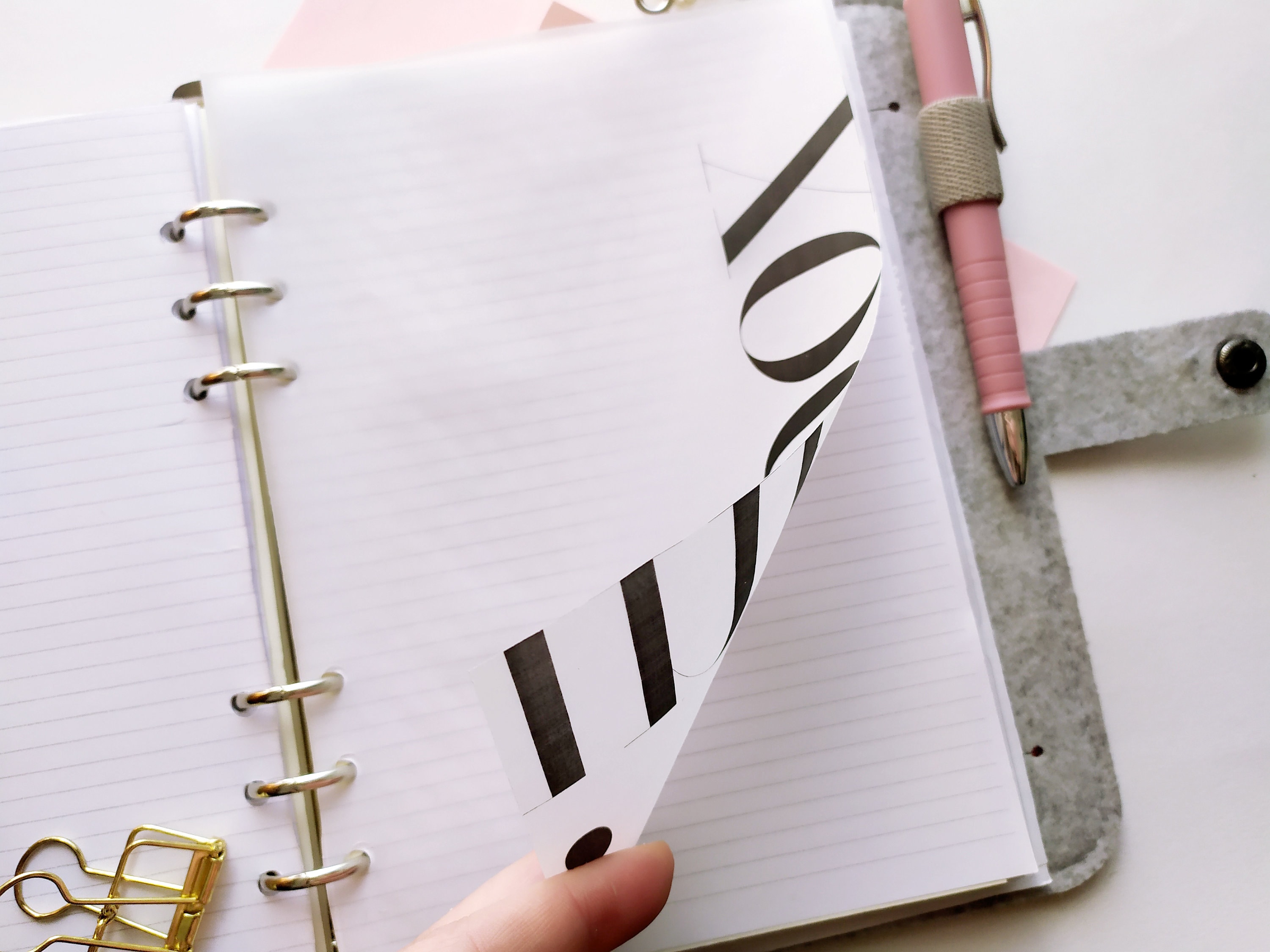 Inbox Vellum Dashboard, Minimal Planner Insert Overlay for Ring and ...