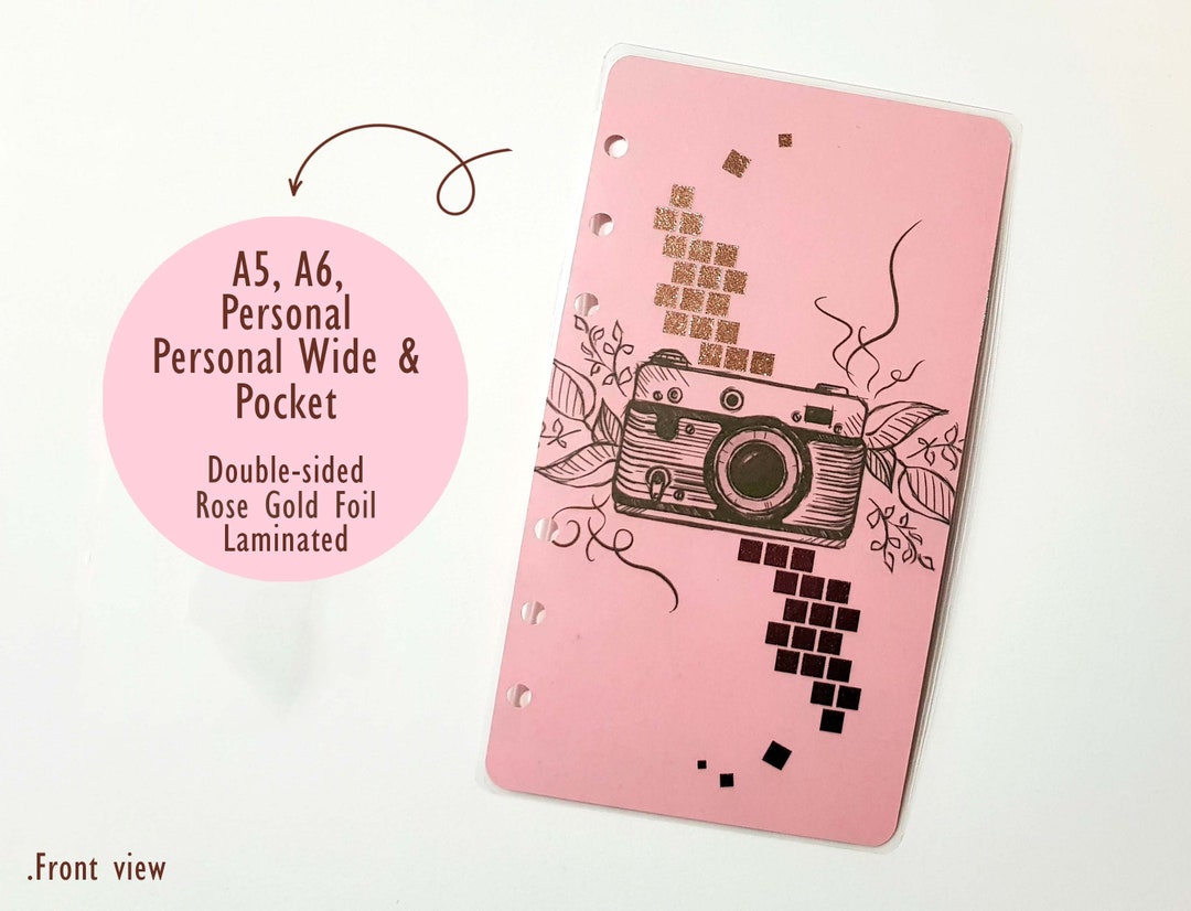 Pink Planner Dashboard, Camera Dashboard, Rose Gold Foil Laminated ...