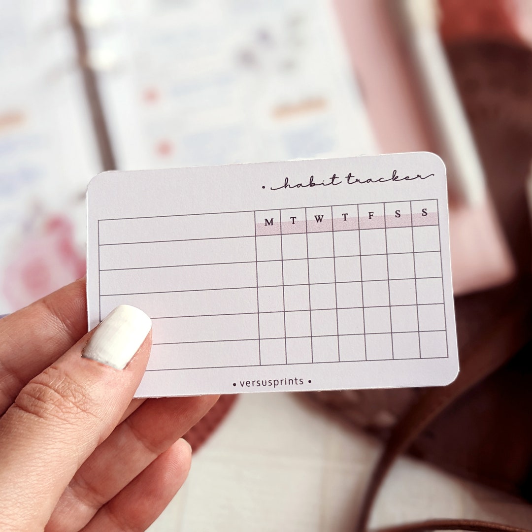 Habit Tracker Journaling Card, Weekly Planner Page Marker, Minimalist ...
