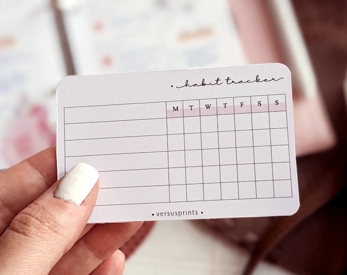 Habit Tracker Journaling Card, Weekly Planner Page Marker, Minimalist ...