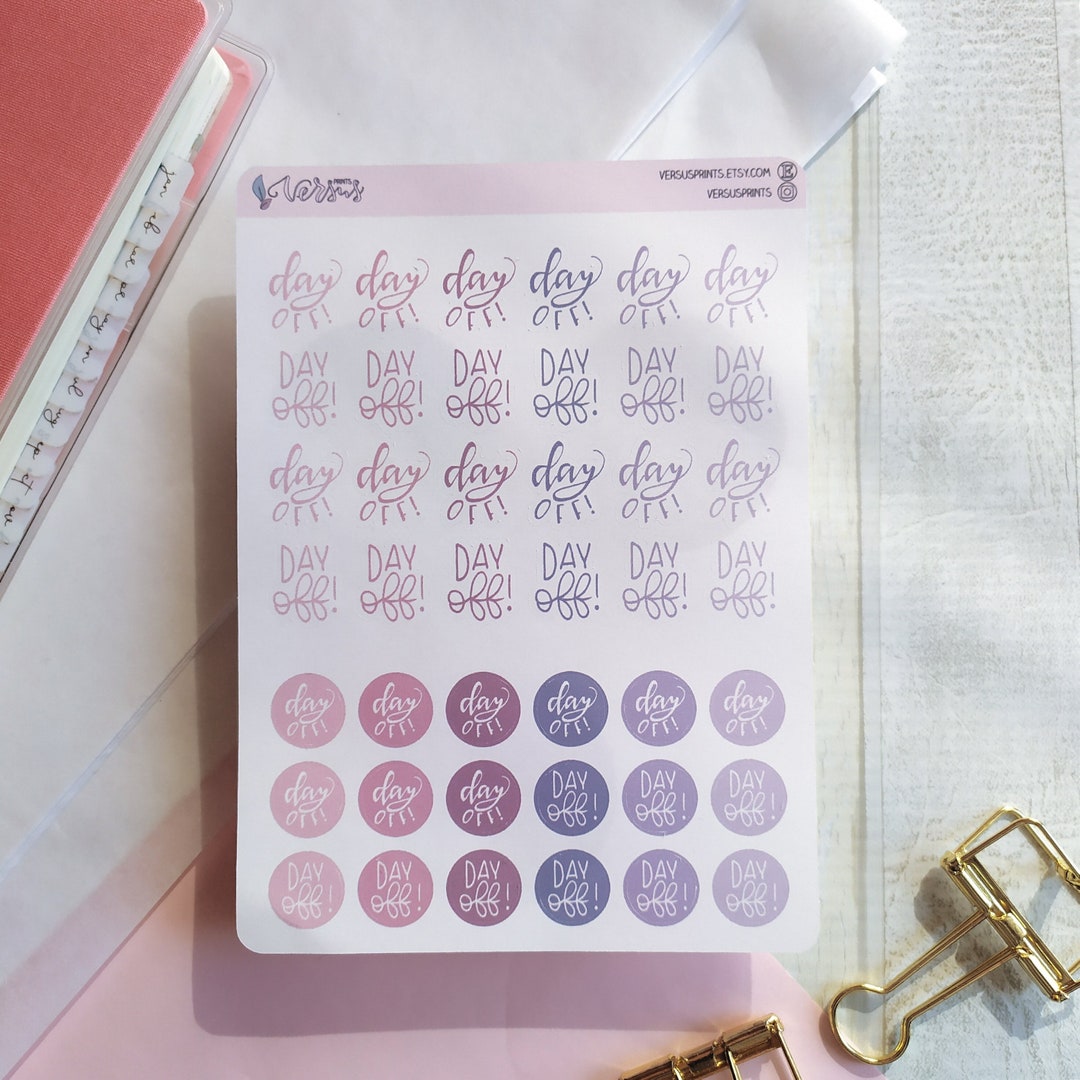 Day off Planner Stickers, Functional Stickers, Planner Accessories ...