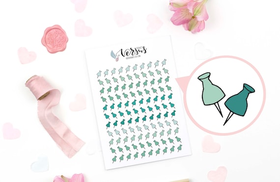 Push Pin Stickers Thumbtack Stickers Planner Reminder | Etsy