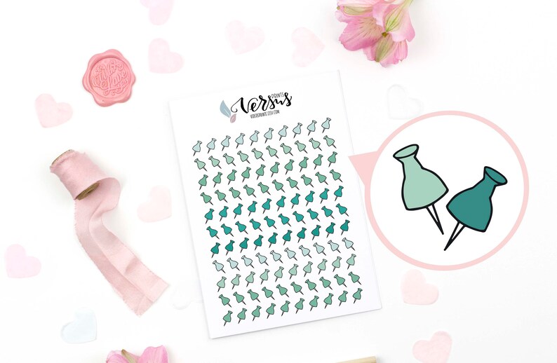 Push Pin Stickers Thumbtack Stickers Planner Reminder | Etsy