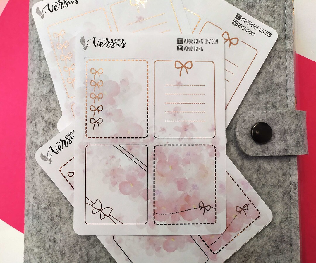 Full Boxes Planner Stickers, Foiled Minimal Checklists, Planner ...