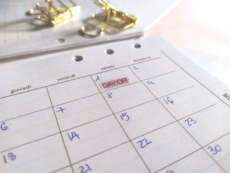 Transparent Day off Stickers, Clear Minimal Planner Stickers, Mini ...