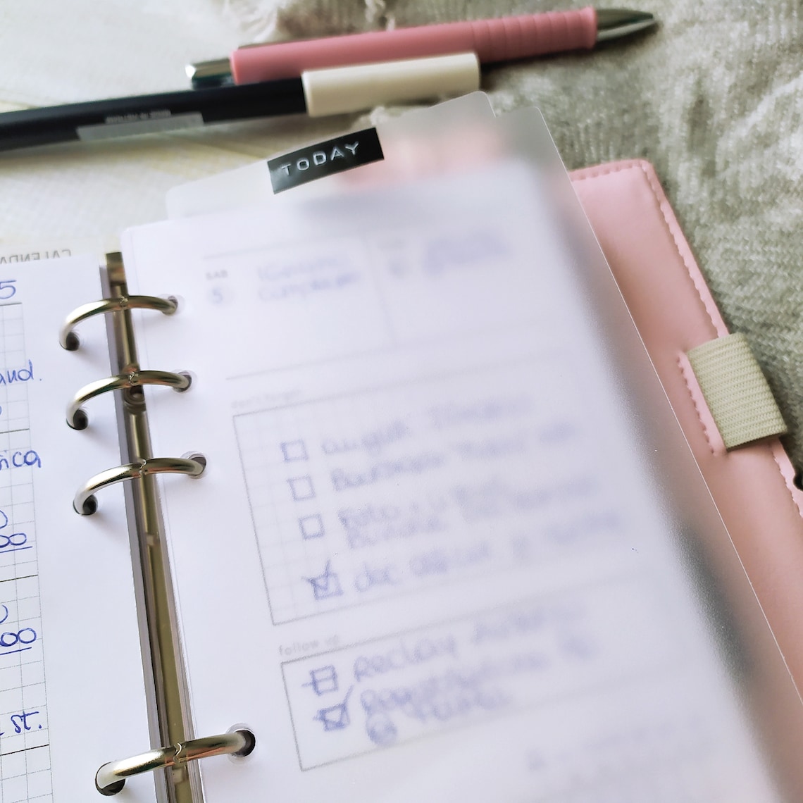 Today Planner Bookmark Frosted PVC Page Marker Clear | Etsy