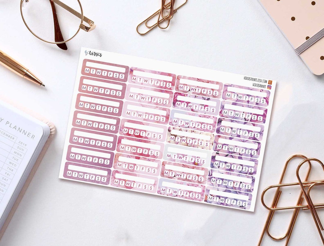 Planner Tracker Stickers, Habits Stickers, Weekly Functional Stickers ...