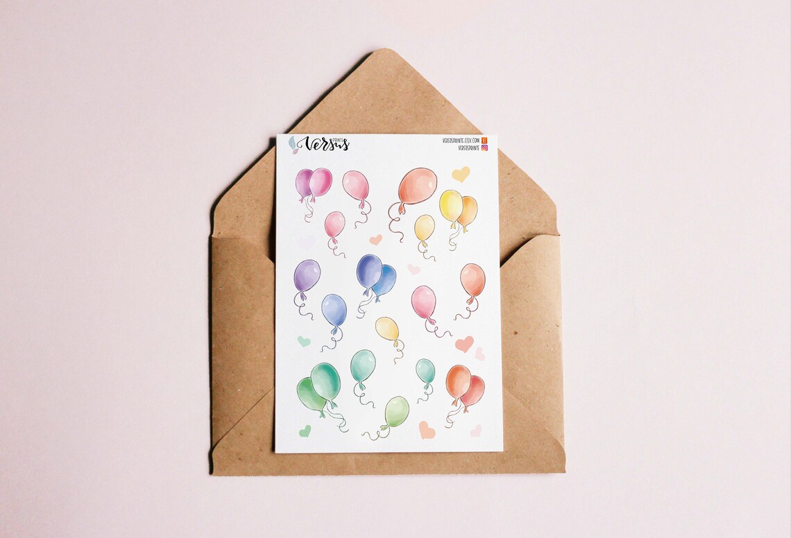 Balloon Stickers Party Planner Stickers Birthday Planner | Etsy