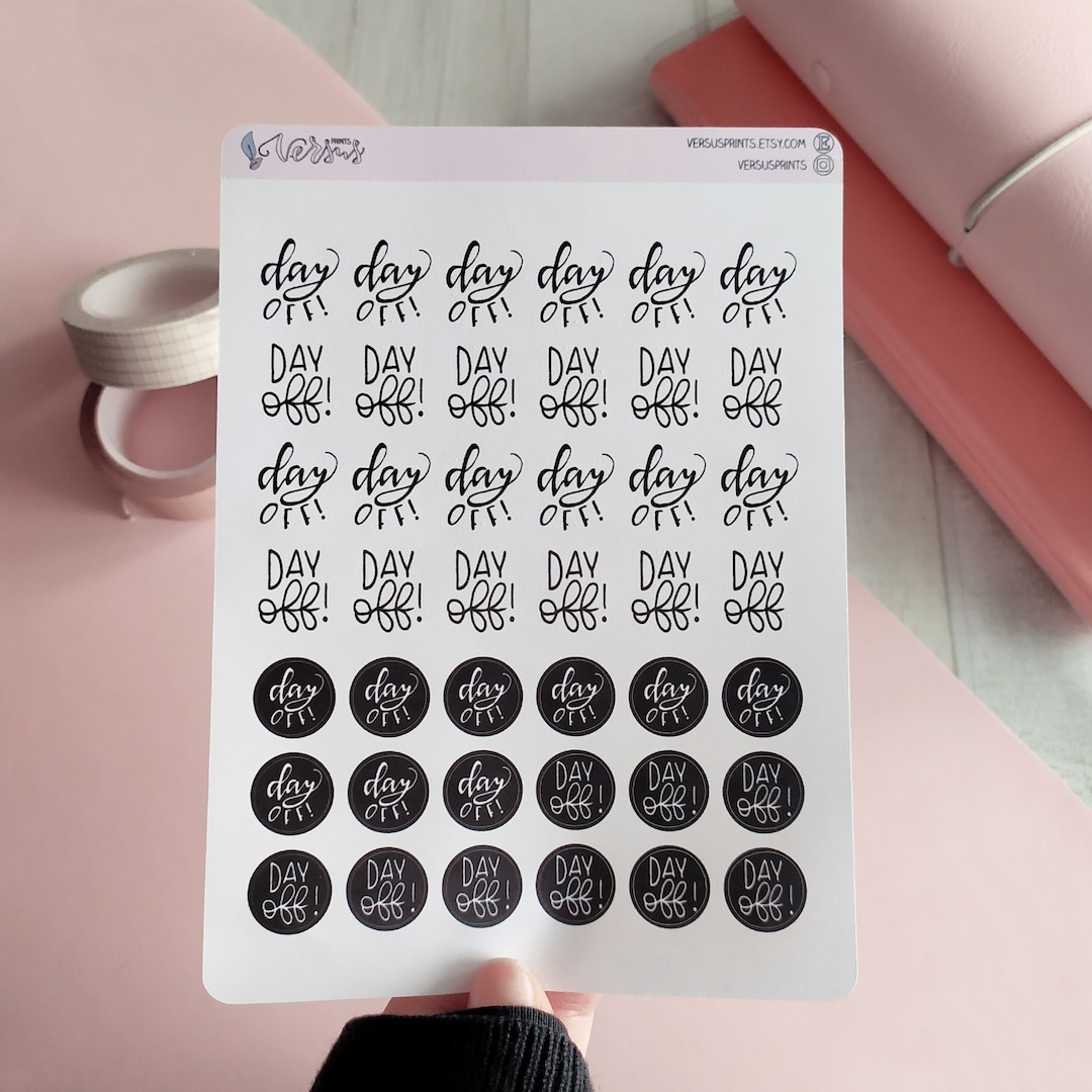 Day off Planner Stickers, Functional Stickers, Planner Accessories ...