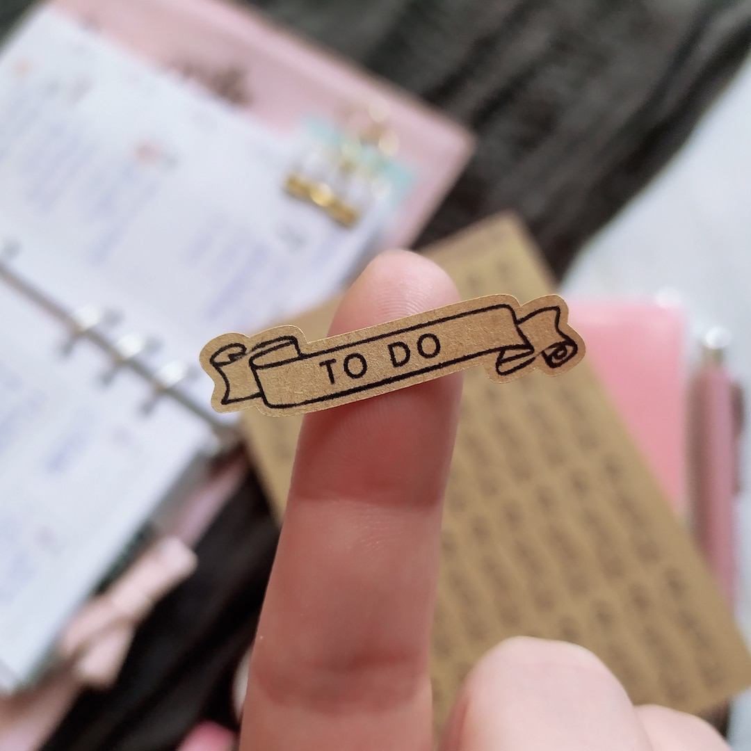 To Do Stickers, Functional Banner Planner Stickers, Light Brown Paper ...