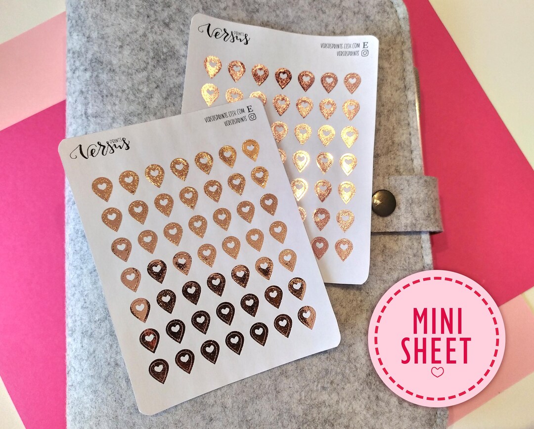 Location Icon Planner Stickers, Gps Pointer Mark Stickers, Rose Gold ...