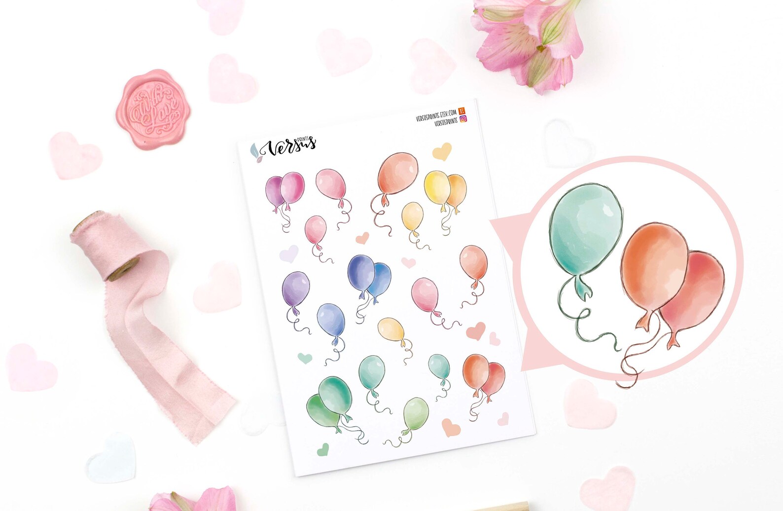 Balloon Stickers, Party Planner Stickers, Birthday Planner Stickers ...