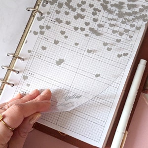 Clear Planner Dashboard With Custom Matt Silver Vinyl Text and Hearts ...