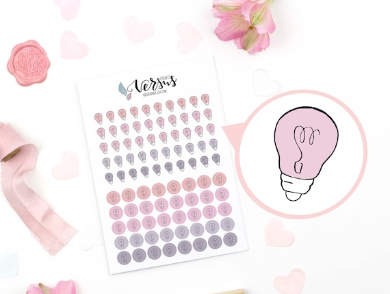 Light Bulb Stickers Idea Planner Sticker Dots Stickers | Etsy