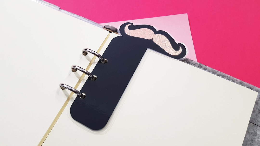 Foiled Planner Page Marker, Moustache Ring Planner Bookmark, Hipster ...