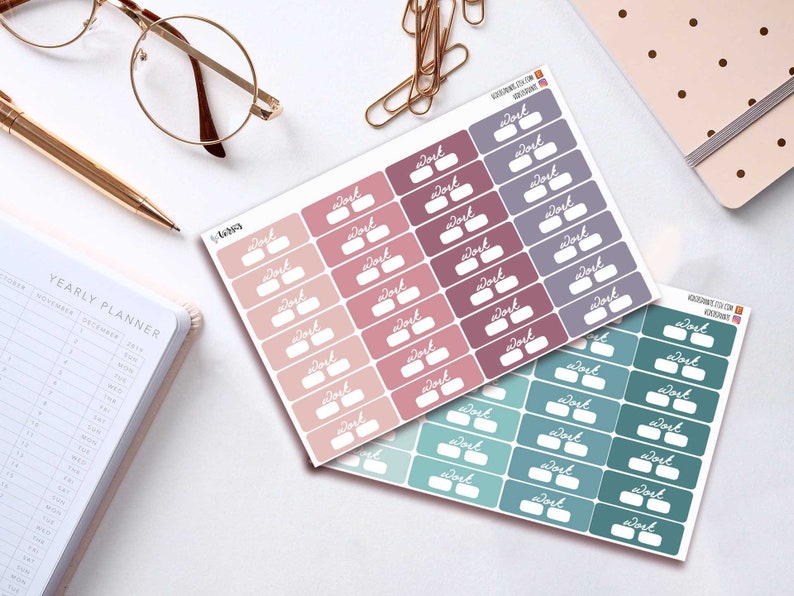 Work Schedule Planner Stickers Work Shift Basic Labels Daily - Etsy
