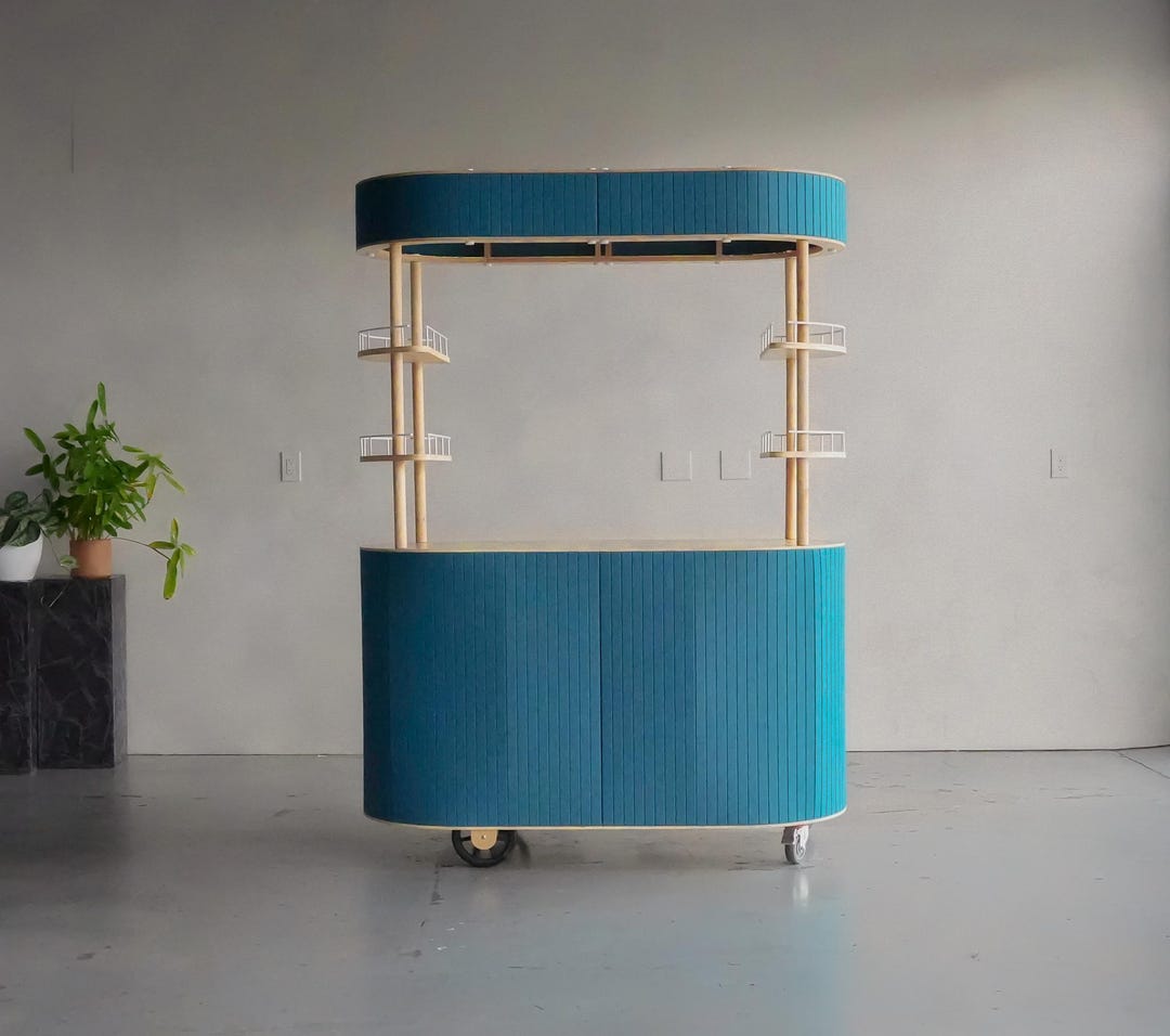 Mobile Cart, Pop up Bar Cart, Modern Food + Beverage Cart, Mall Kiosk ...
