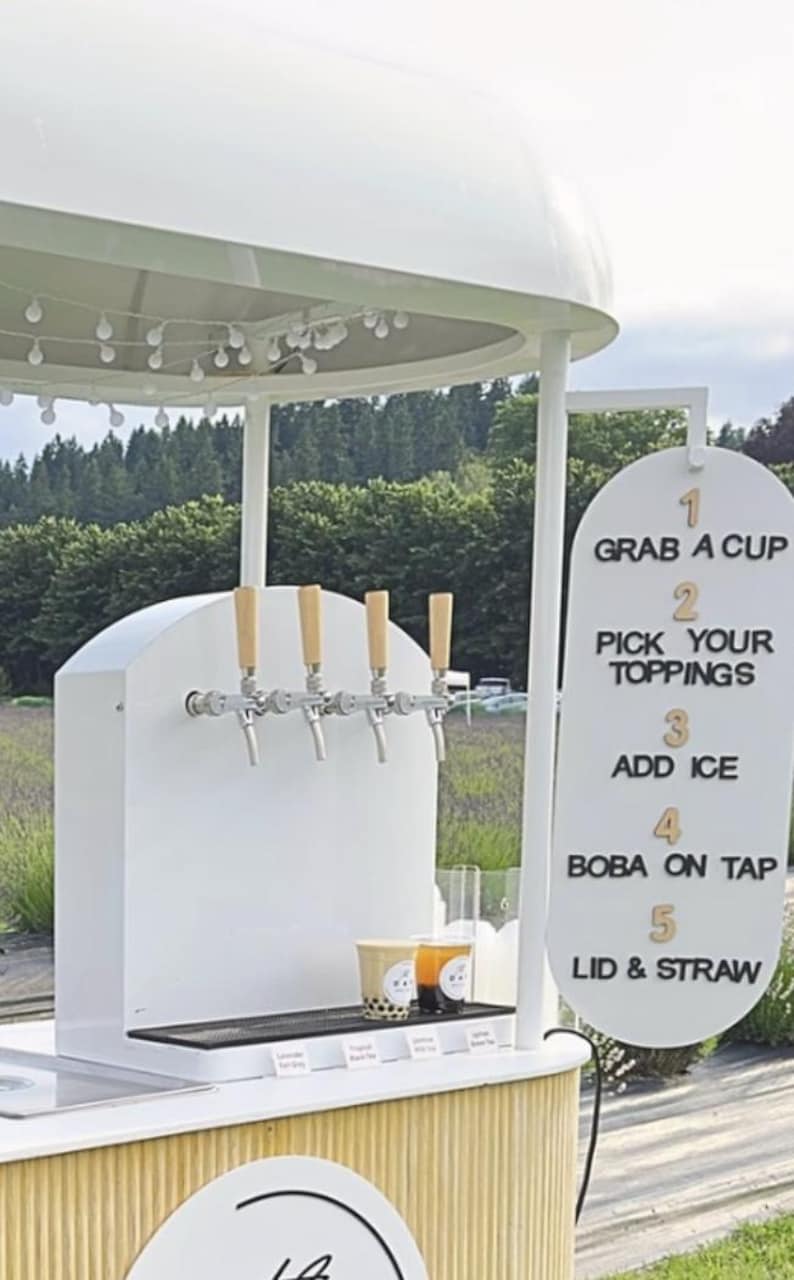 Custom Boba Tea Milk Self-service Catering Hand Push Cart - Etsy