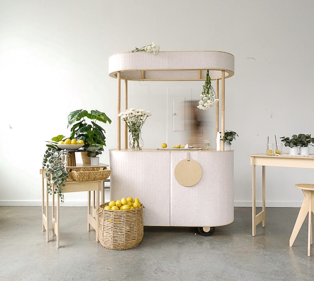 Mobile Cart, Pop up Bar Cart, Modern Food Beverage Cart, Mall Kiosk ...