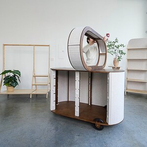 Mobile Cart, Pop up Bar Cart, Modern Food Beverage Cart, Mall Kiosk ...