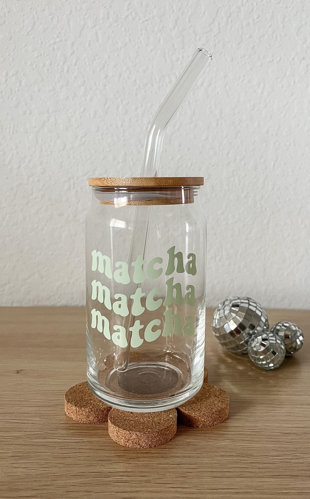 Matcha Glass Cup, Wavy Matcha Glass Tumbler, Cute Matcha Cup - Etsy