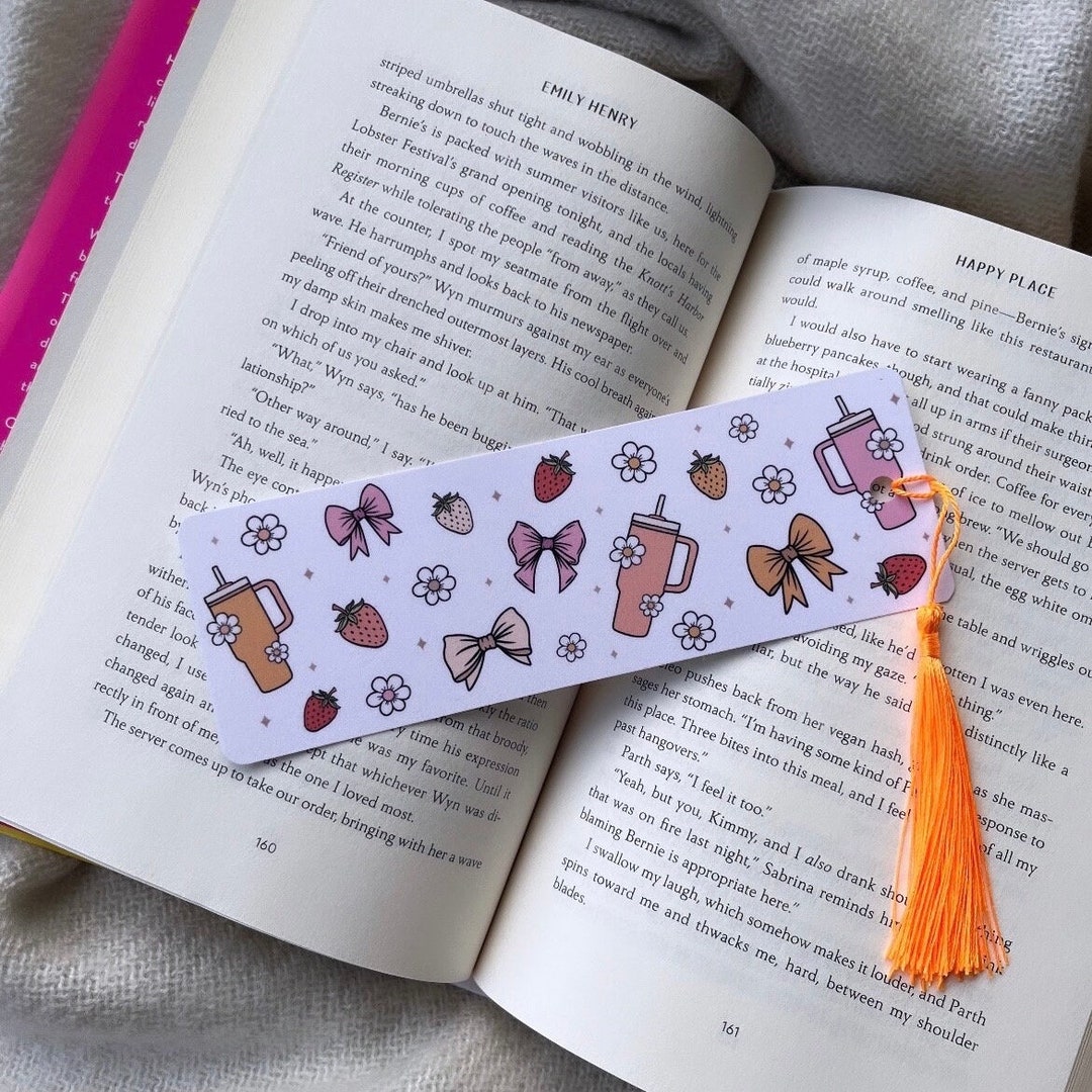 Girly Cups Bookmarks, Cute Summer Bookmark, Book Lover Gift, Handmade ...