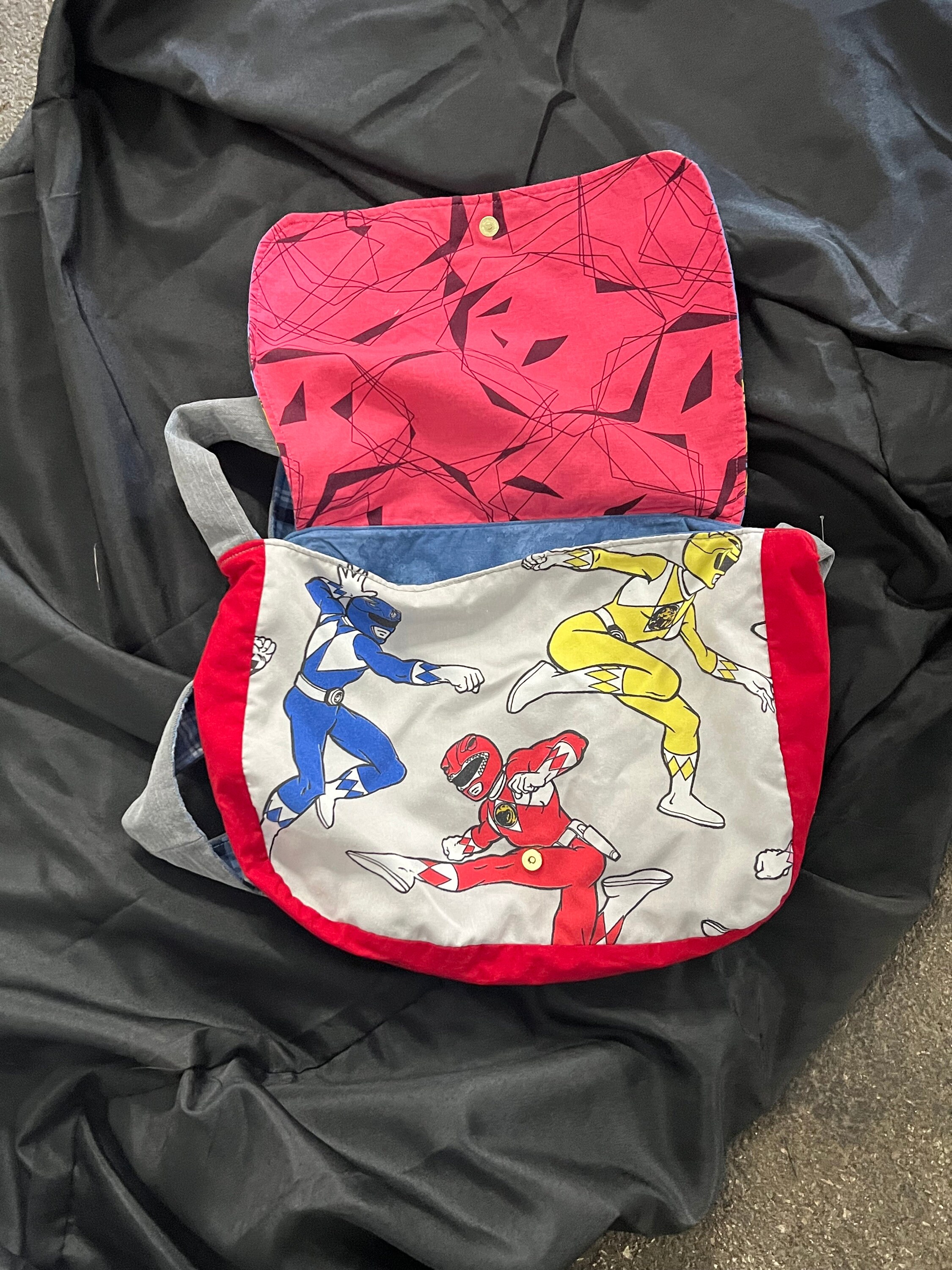 Upcycled Power Rangers Vintage Messenger/diaper Bag 16x12 - Etsy